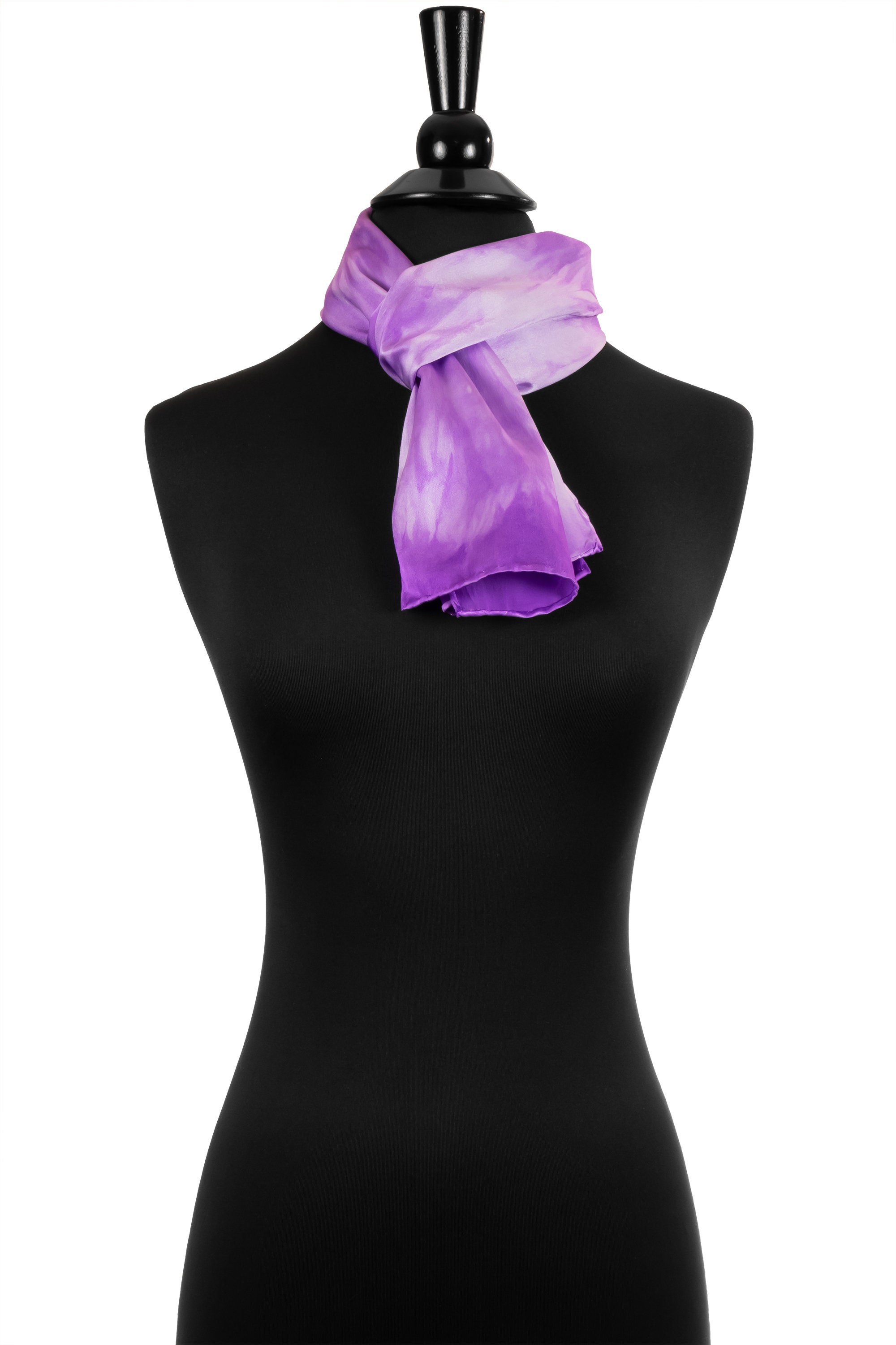 Light Purple Silk Scarf Silk Scarf in Lavender and White - Etsy