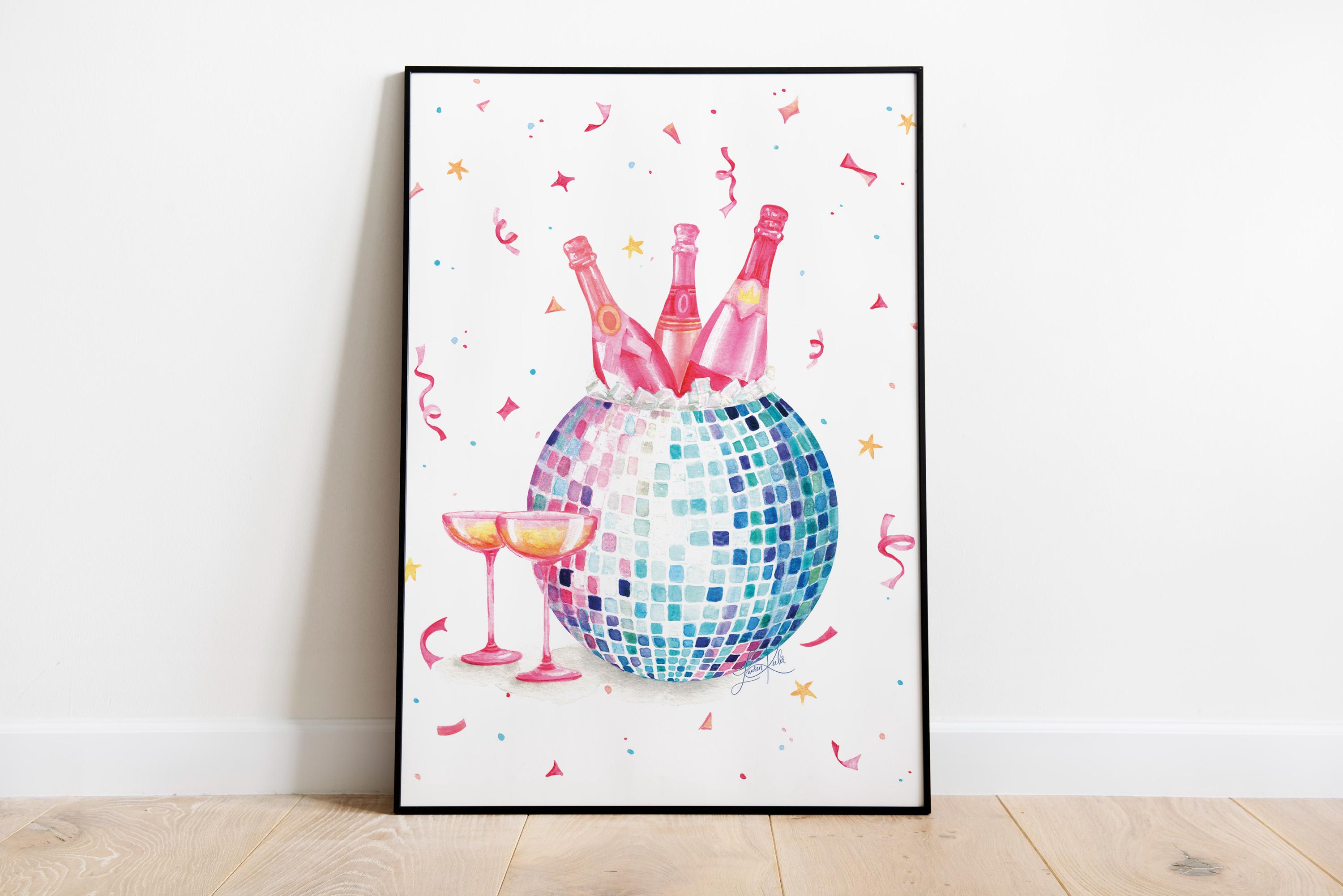 New Year's Eve Art Print | Digital Download | Watercolor Art Print ...