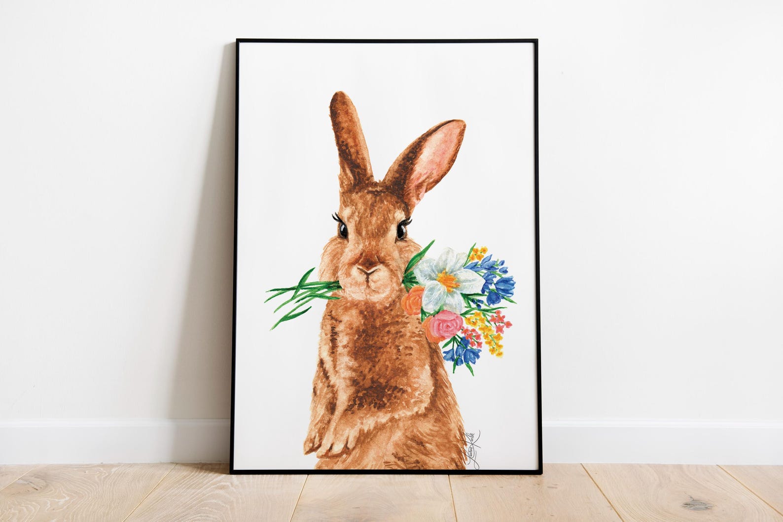 Easter Bunny Art Print | Digital Download | Watercolor Art Print ...