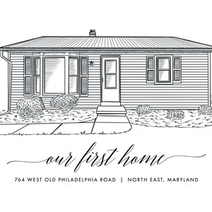 Custom Home Portrait | Hand-drawn House Illustration (digital Download ...