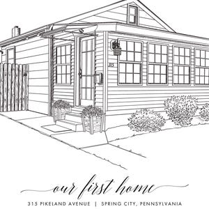 Custom Home Portrait | Hand-drawn House Illustration (digital Download ...