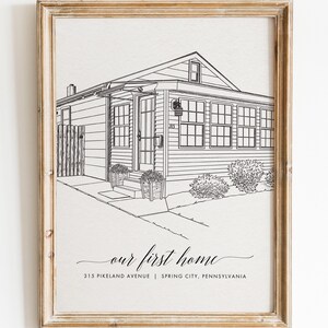 Custom Home Portrait | Hand-drawn House Illustration (digital Download ...