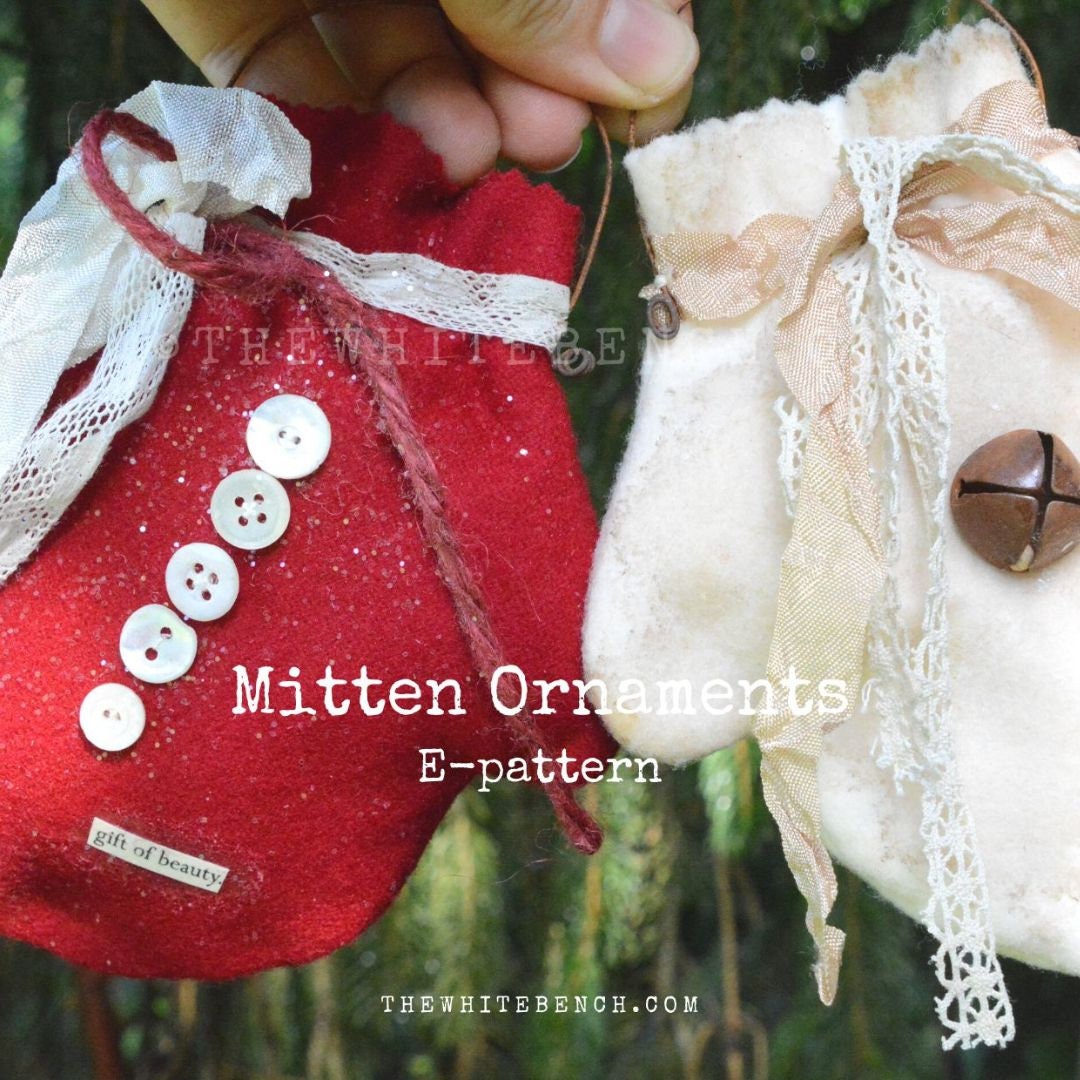 Primitive Christmas Ornament Pattern, Primitive Mittens Pattern ...
