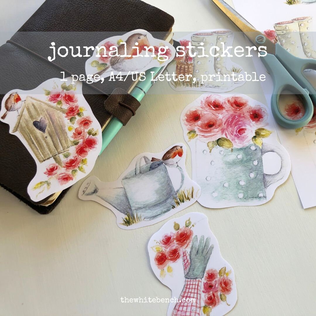 Printable Stickers for Journaling, Bullet Style Journal Watercolor ...