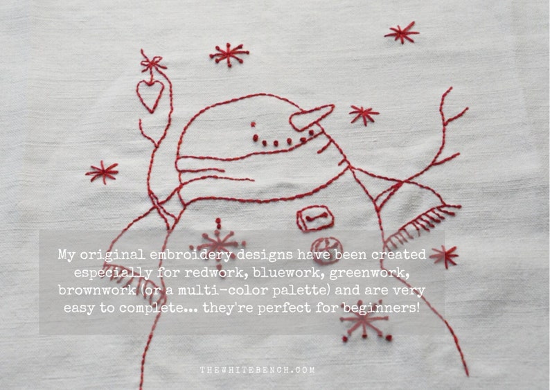 Redwork Embroidery Pattern, Nursery Embroidery Design, Christmas ...