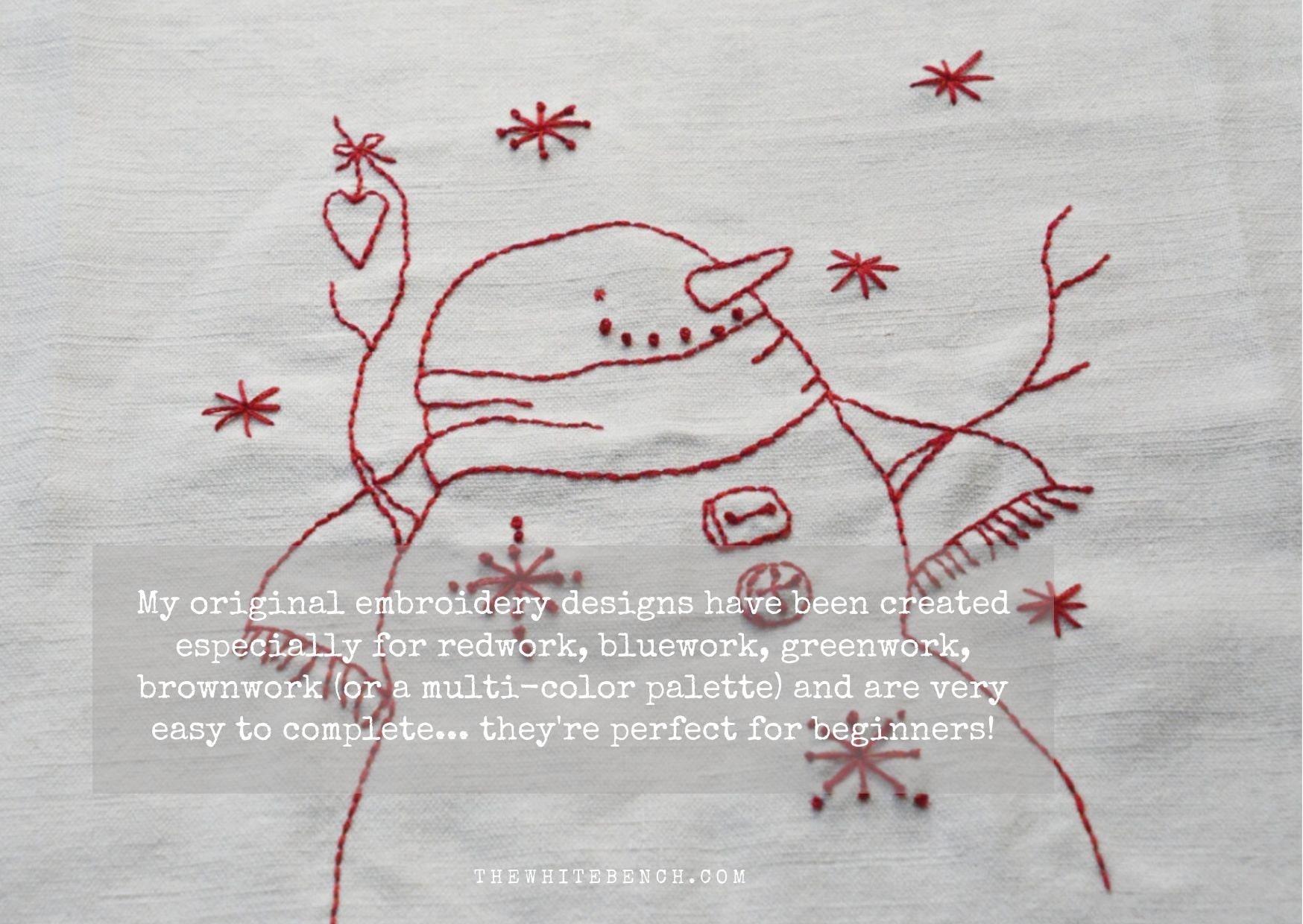 Redwork Embroidery Pattern, Nursery Embroidery Design, Christmas ...