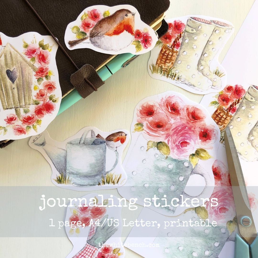 Printable Stickers for Journaling, Bullet Style Journal Watercolor ...