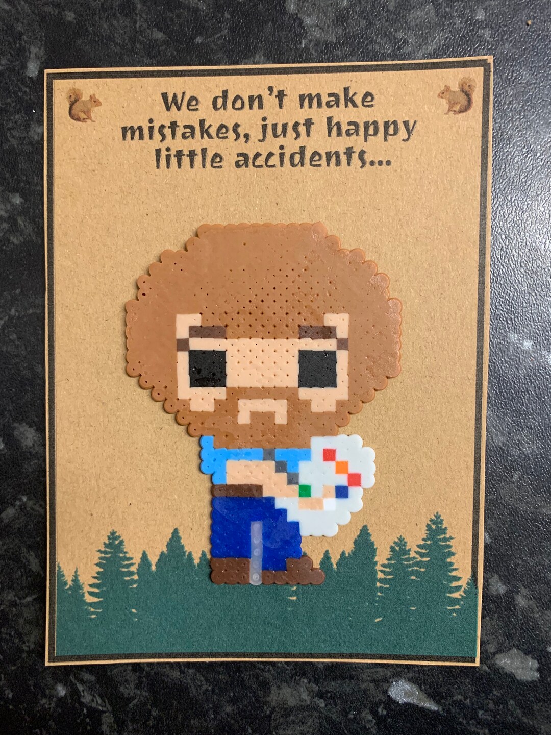 Bob Ross Happy little Fridge Magnet made with Hama beads - Etsy.de