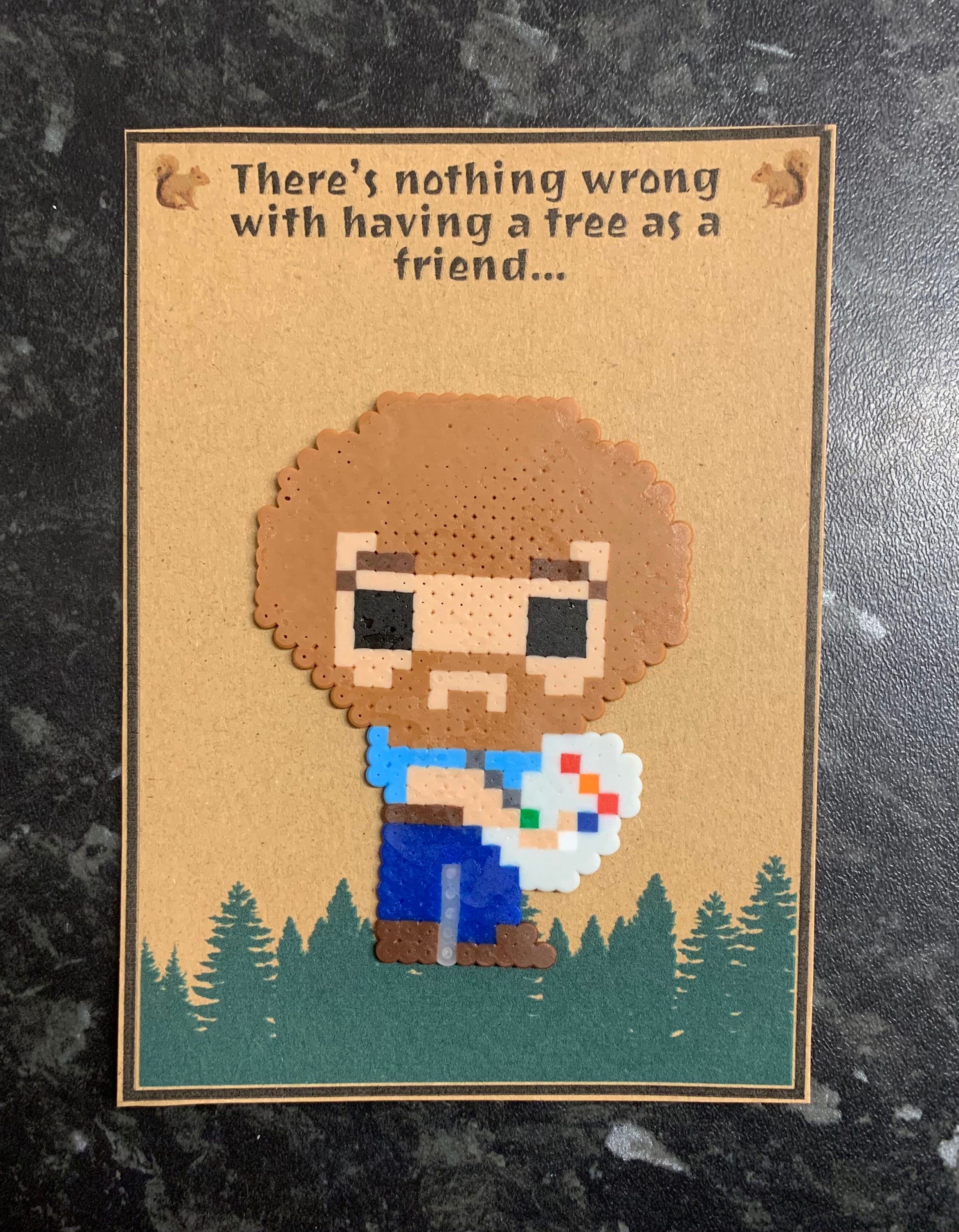 Bob Ross Happy little Fridge Magnet made with Hama beads - Etsy.de