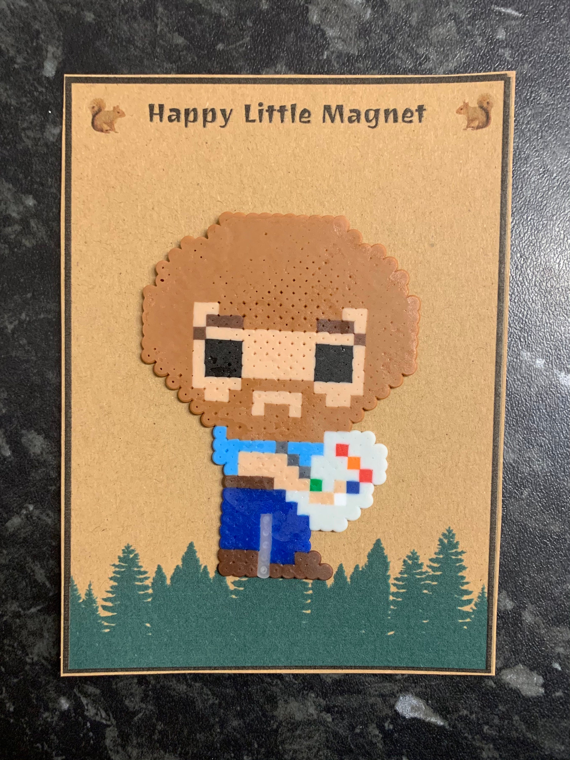 Bob Ross Happy little Fridge Magnet made with Hama beads - Etsy.de