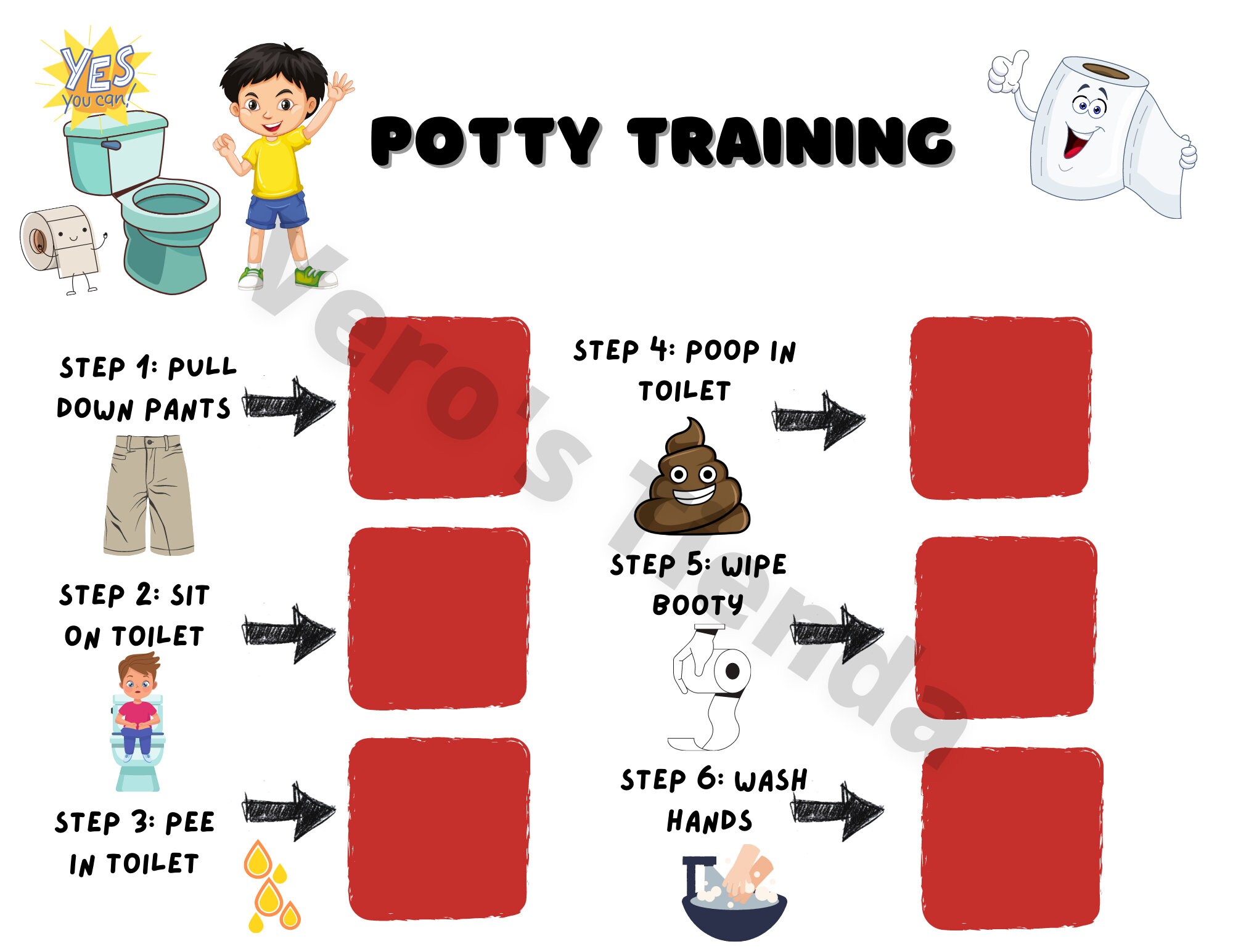 Toddlers Poddy Training Chart Printable - Etsy