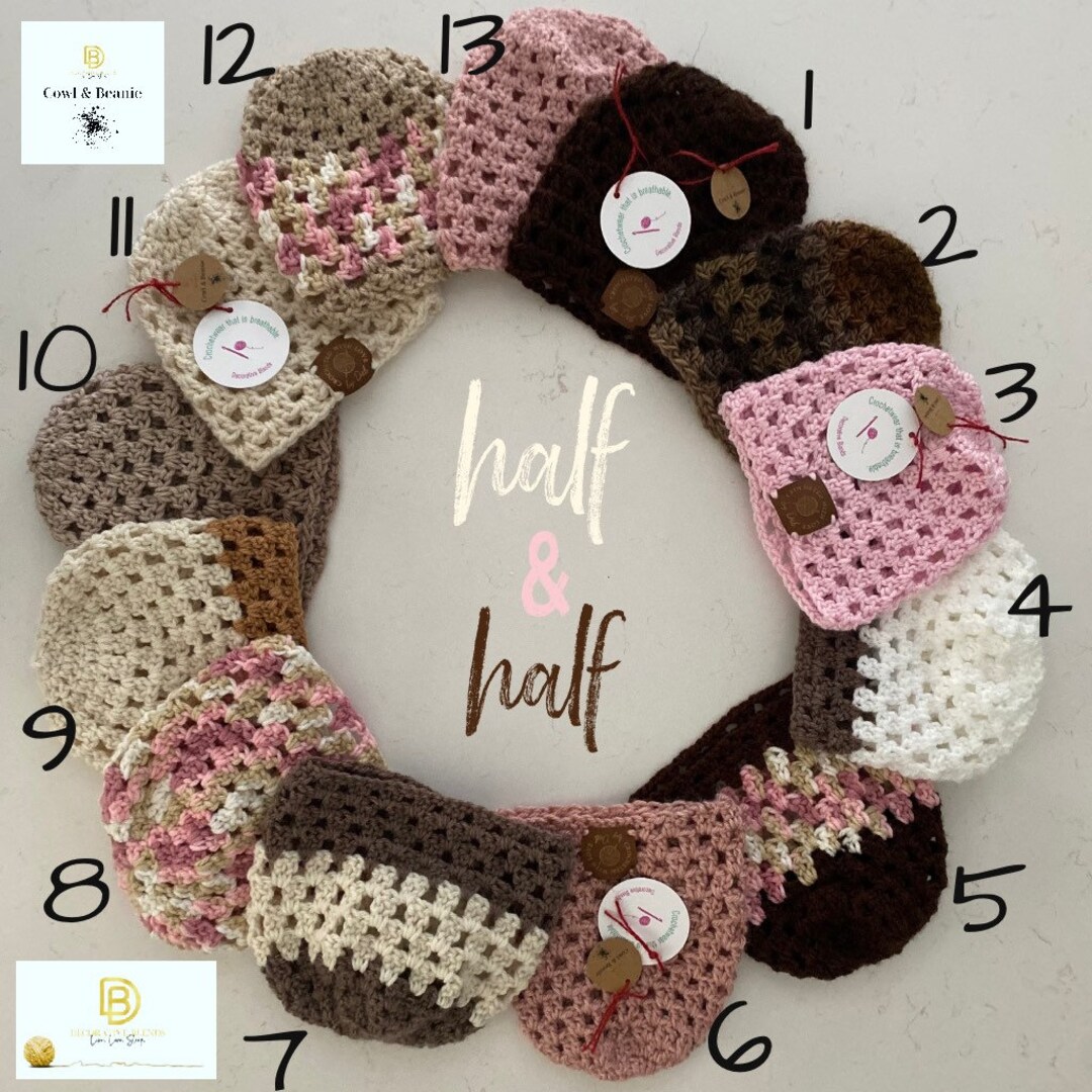 Half & Half Beanies bestseller - Etsy