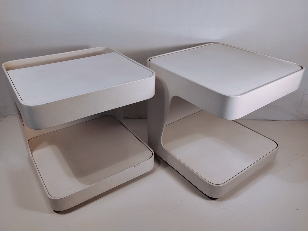 Pair of Bedside Tables / Coffee Tables / Object Holders, Space Age From ...