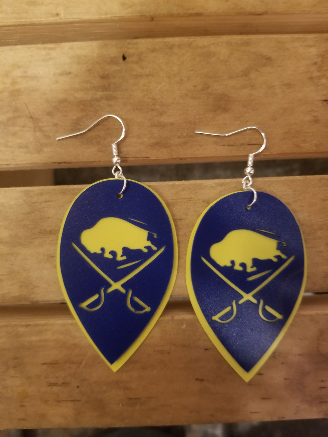Buffalo Sabres Earrings - Yellow and Blue - 716 Buffalove Hockey ...
