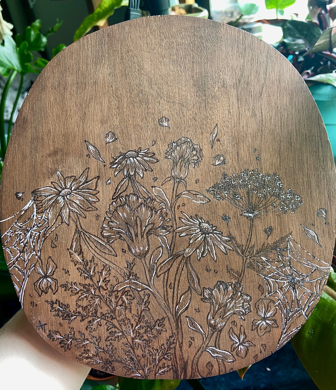 Antique Garden Wood Burning Pyrography Wall Hanging Art Decor - Etsy