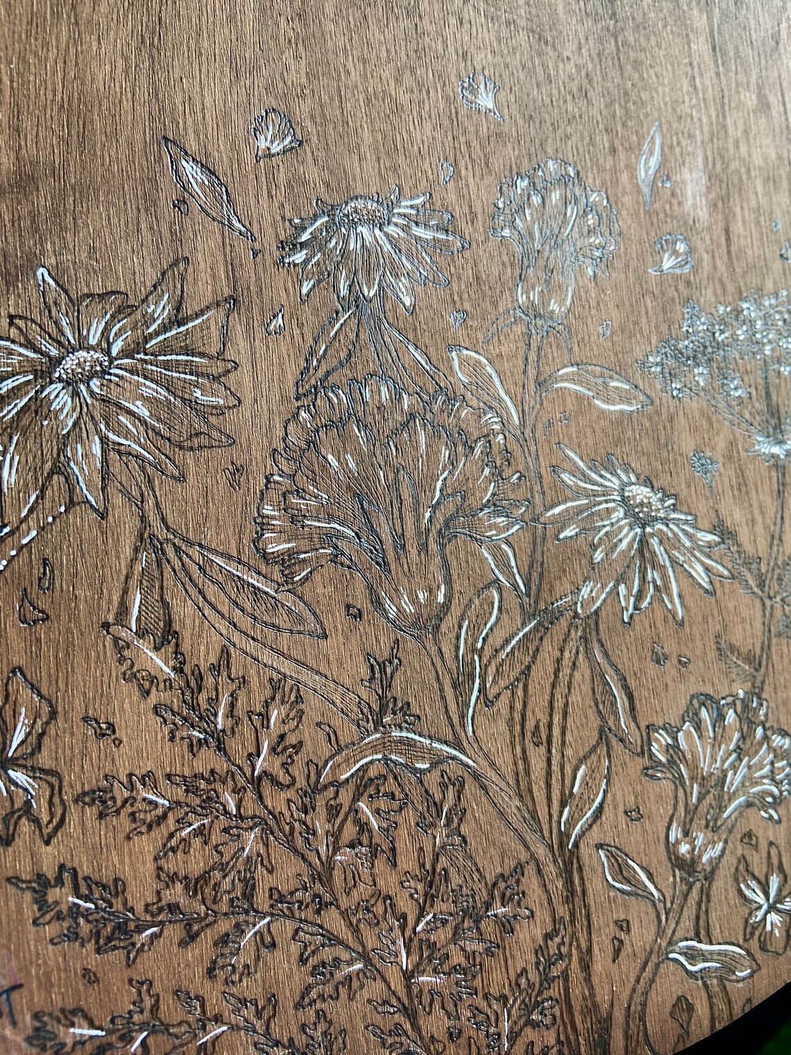 Antique Garden Wood Burning Pyrography Wall Hanging Art Decor - Etsy