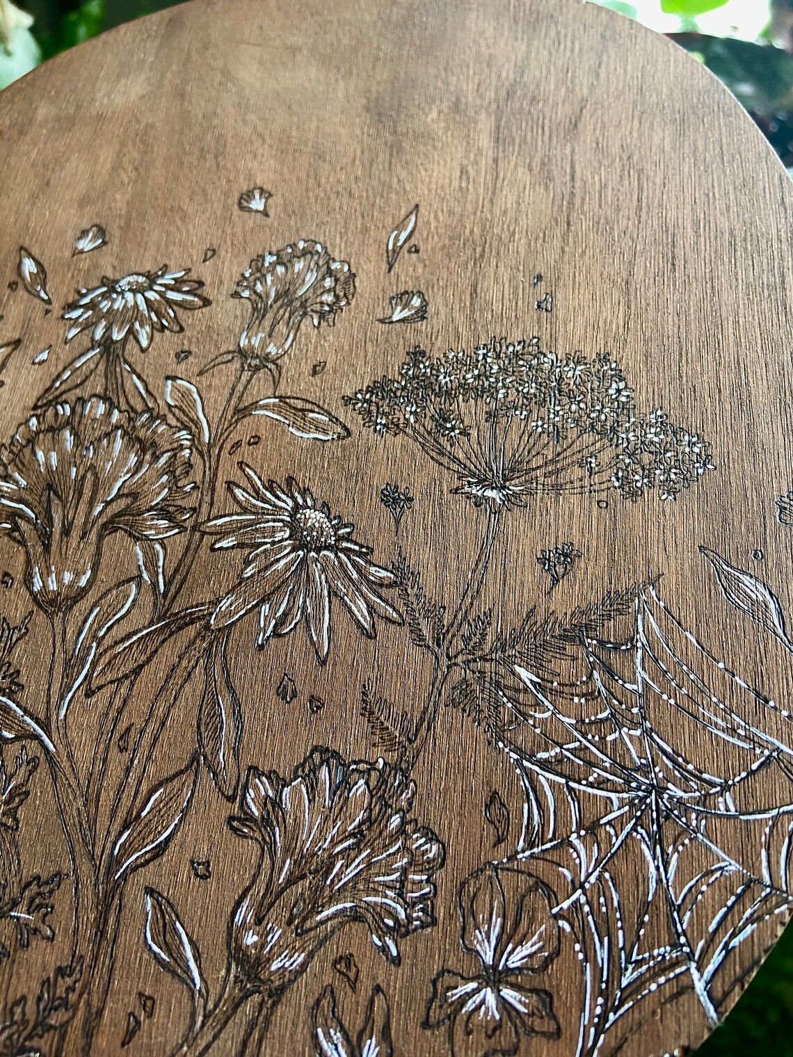 Antique Garden Wood Burning Pyrography Wall Hanging Art Decor - Etsy