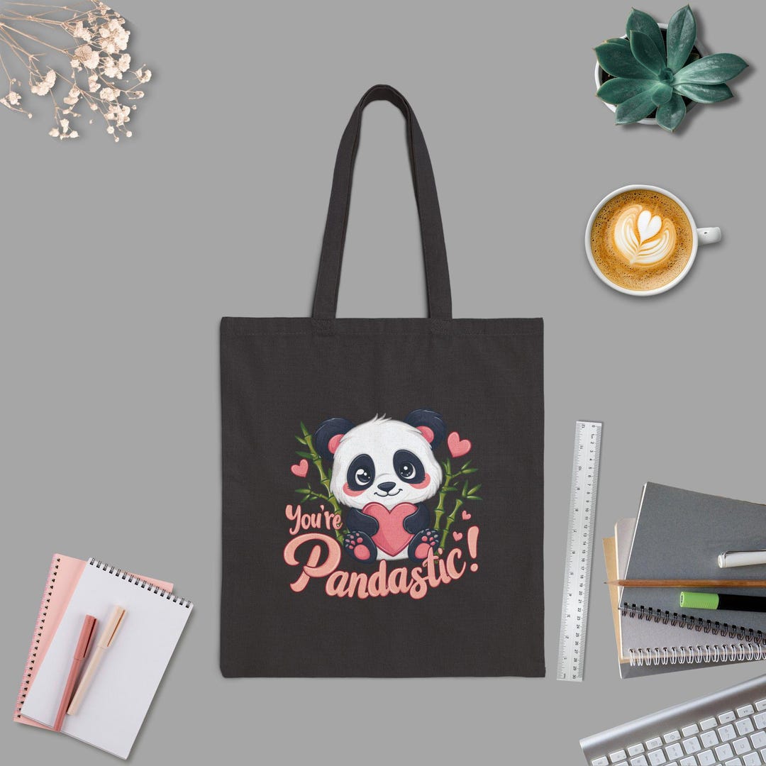 Cute Panda Tote Bag - You're Pandastic! - Etsy