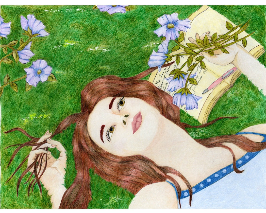 The Poet at Work Giclée Fine Art Print / Original Colored Pencil ...