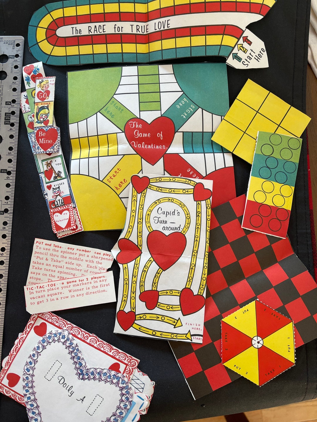 Vintage 1950s Original Valentine Paper Games Set - Etsy
