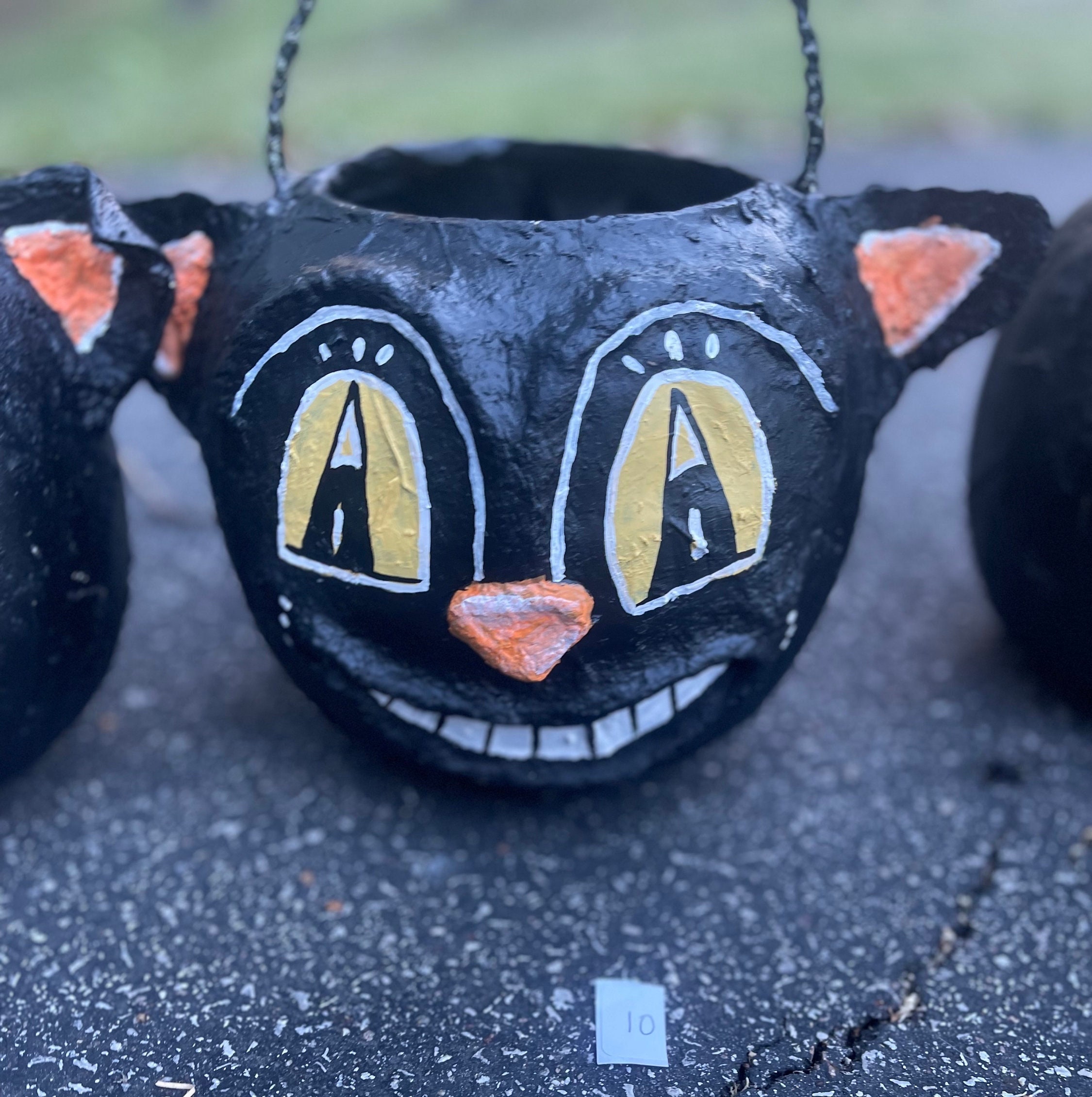Vintage Inspired Halloween Cat Paper Mache Bucket - Etsy