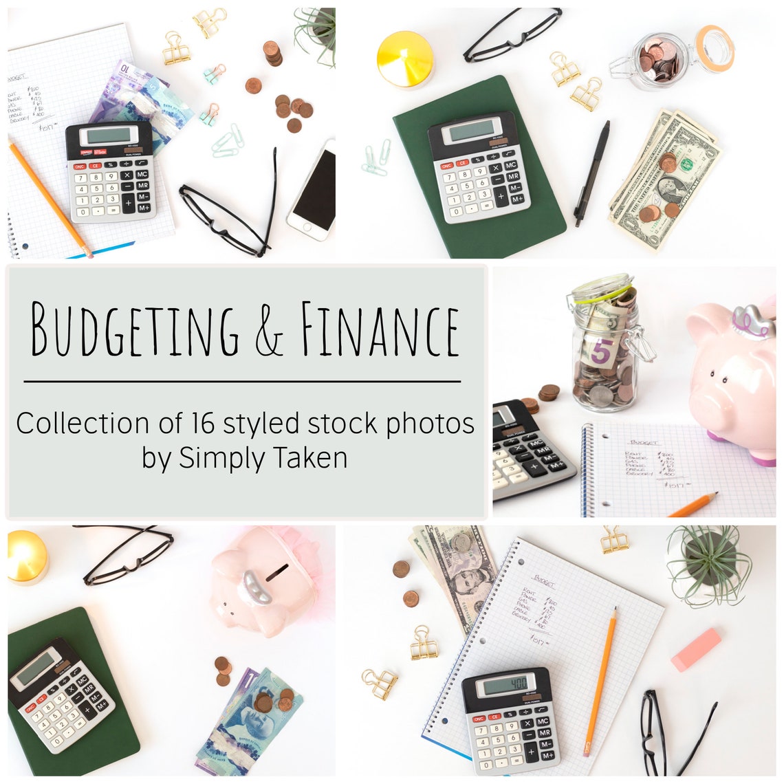 Budgeting and Finance Styled Stock Images, 16 Stock Photo Bundle for ...