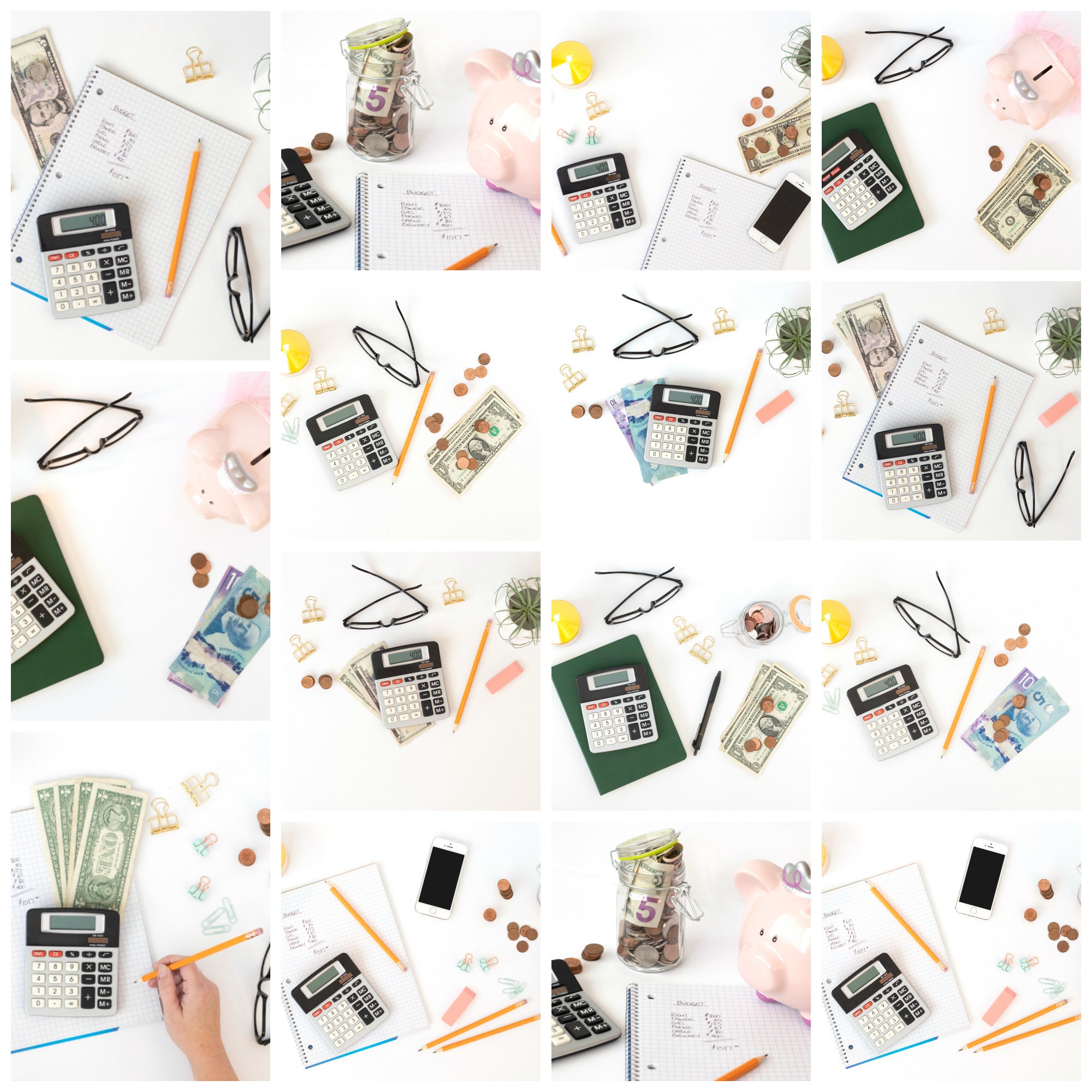 Budgeting and Finance Styled Stock Images, 16 Stock Photo Bundle for ...