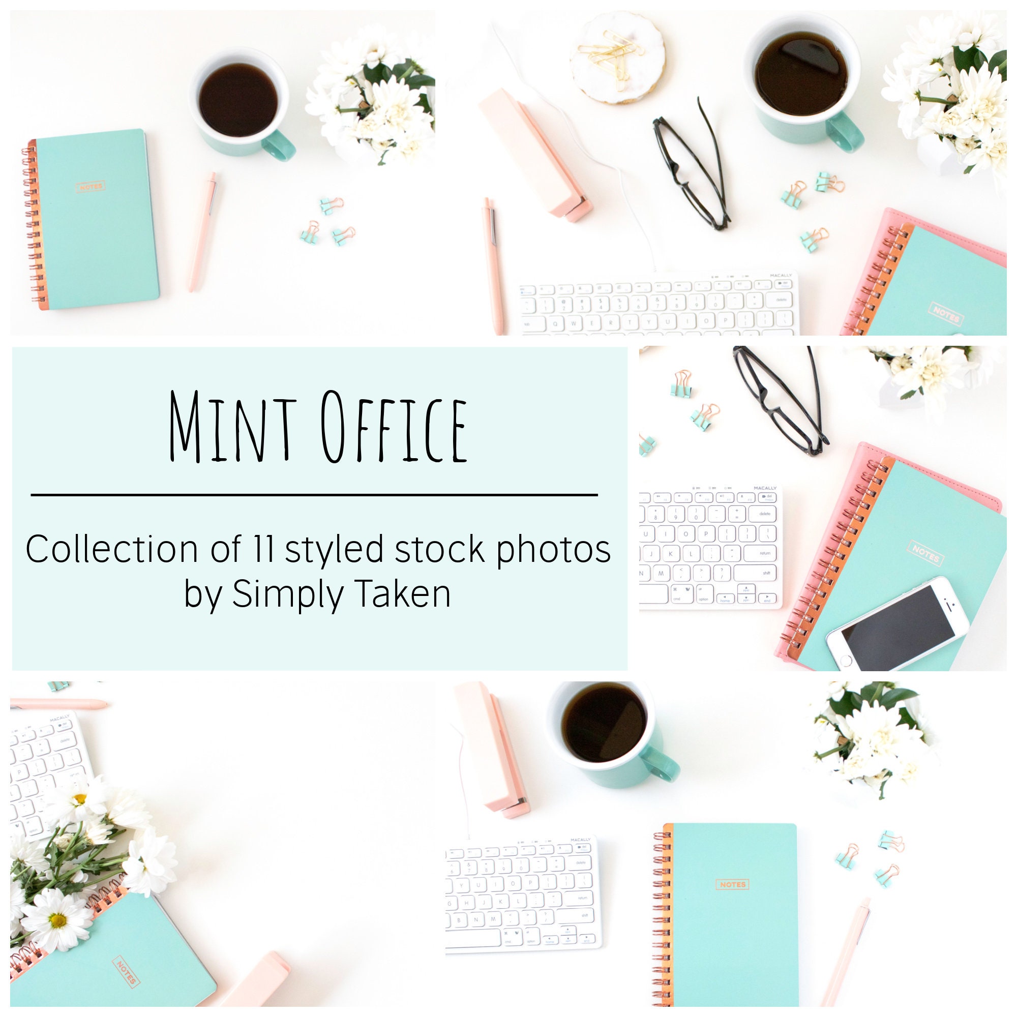 Mint Desktop Bundle | Styled Stock Photo Bundle, 11 Stock Photos of ...
