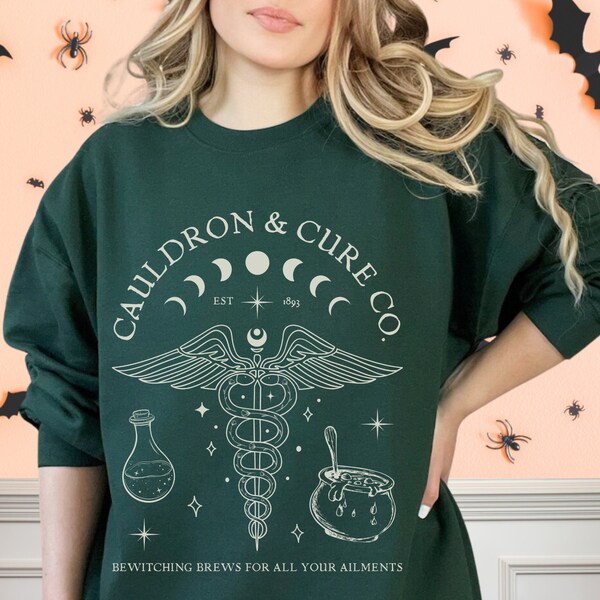 Vintage Apothecary Halloween Doctor Shirt, Caduceus Cauldron Physician ...