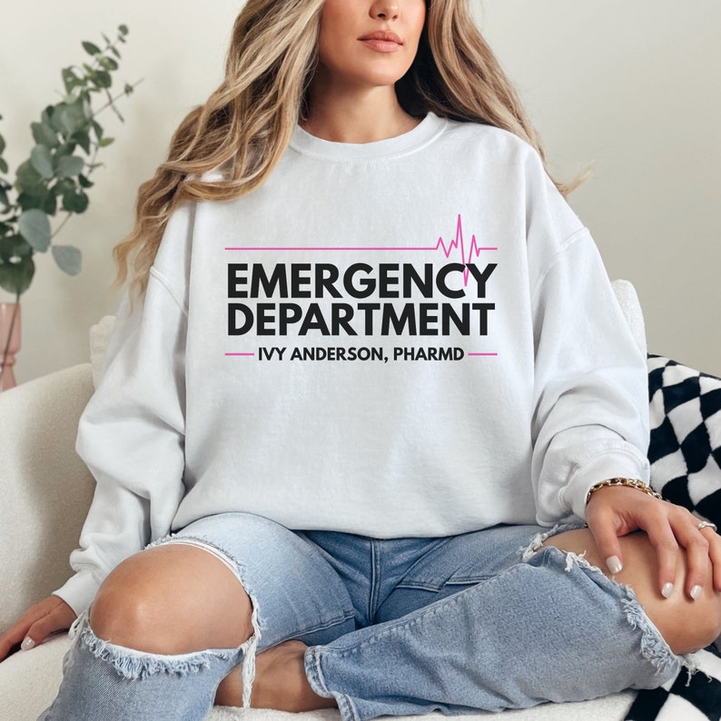 Personalized Emergency Department Sweatshirt, ER Nurse Sweatshirt ...