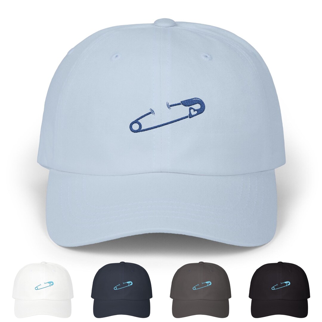 Embroidered Blue Safety Pin Dad Cap, Inclusive Safe Space Baseball Hat ...