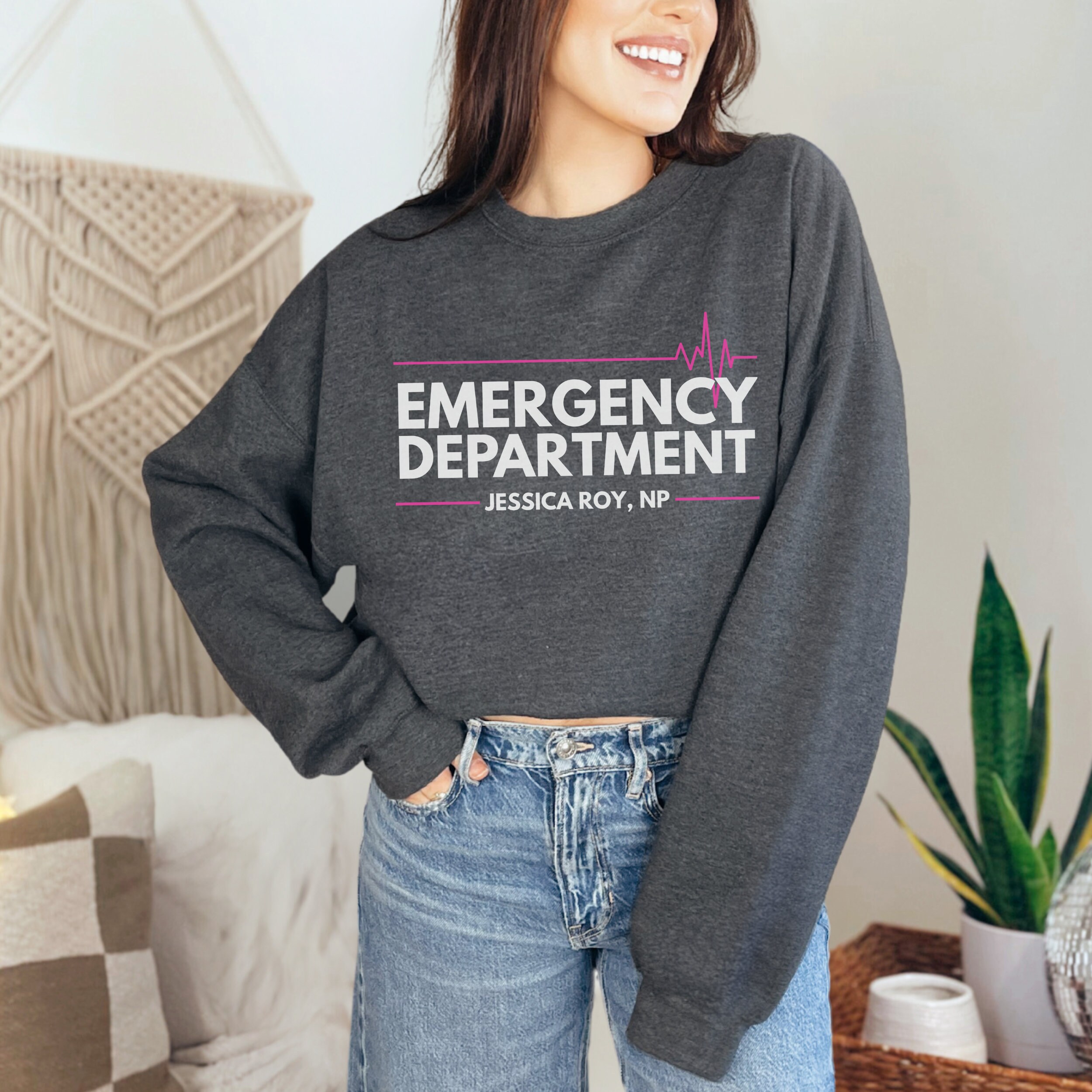 Personalized Emergency Department Sweatshirt, ER Nurse Sweatshirt ...