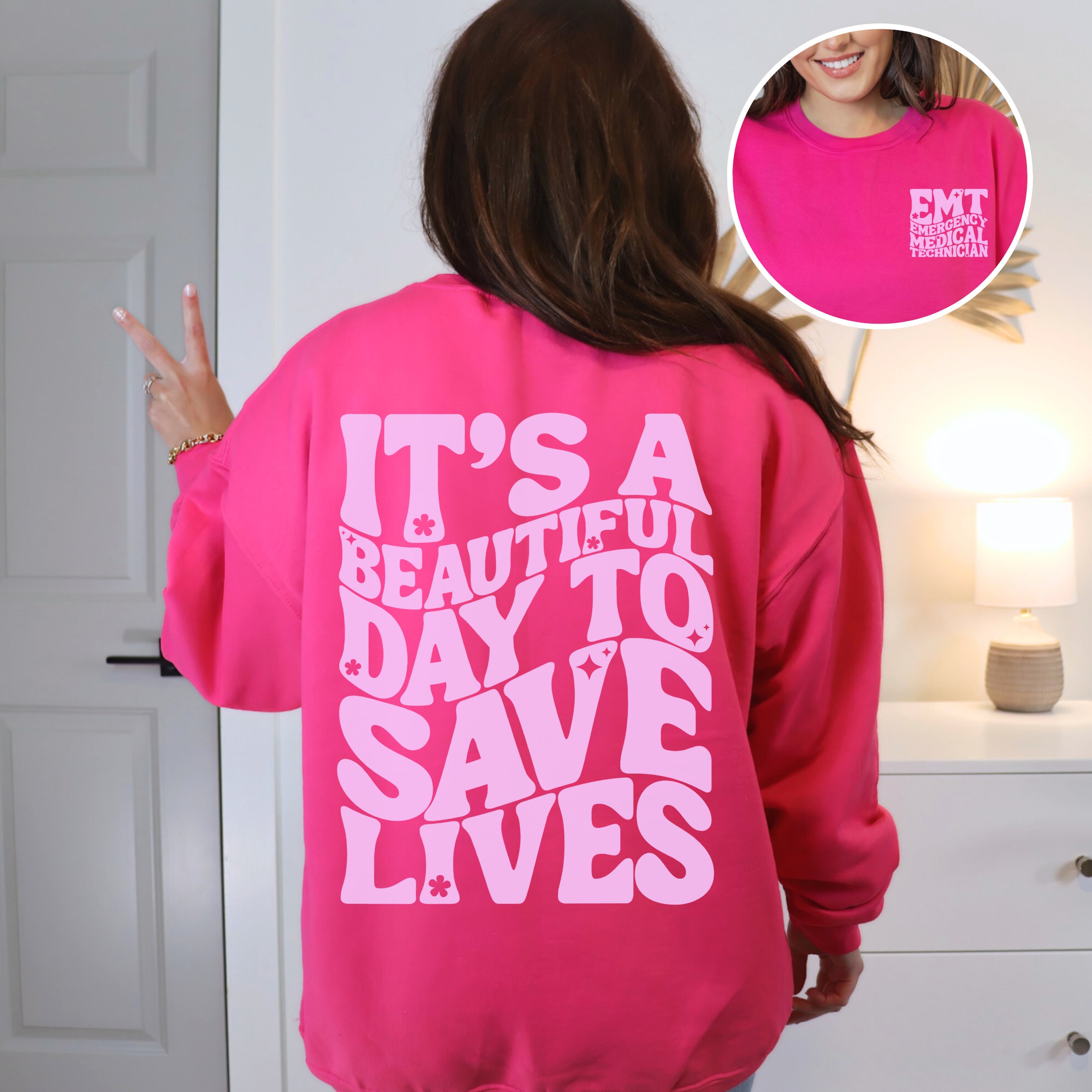 Cute EMT Sweatshirt, Groovy EMT Gift, Retro EMT Shirt, Emergency ...