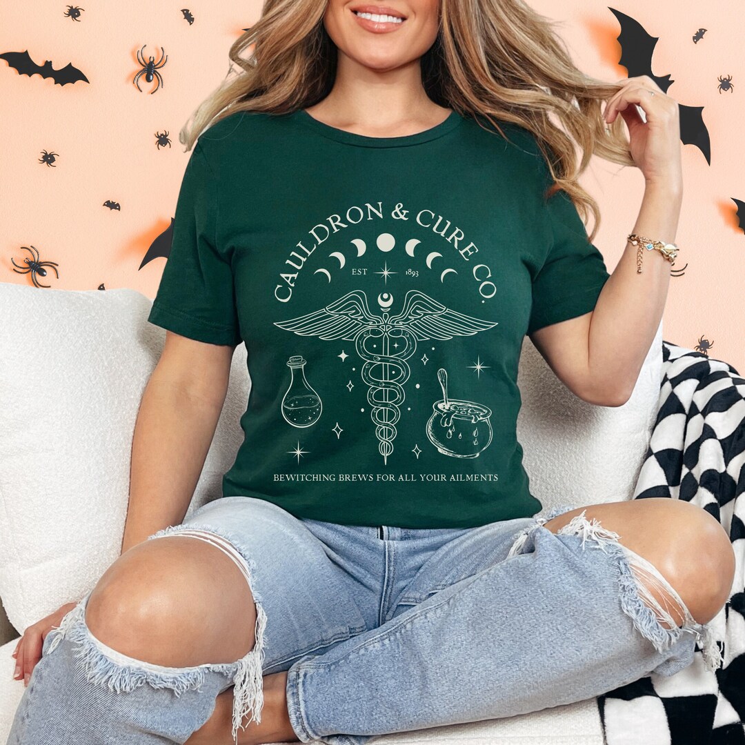 Vintage Apothecary Halloween Doctor Shirt, Caduceus Cauldron Physician ...