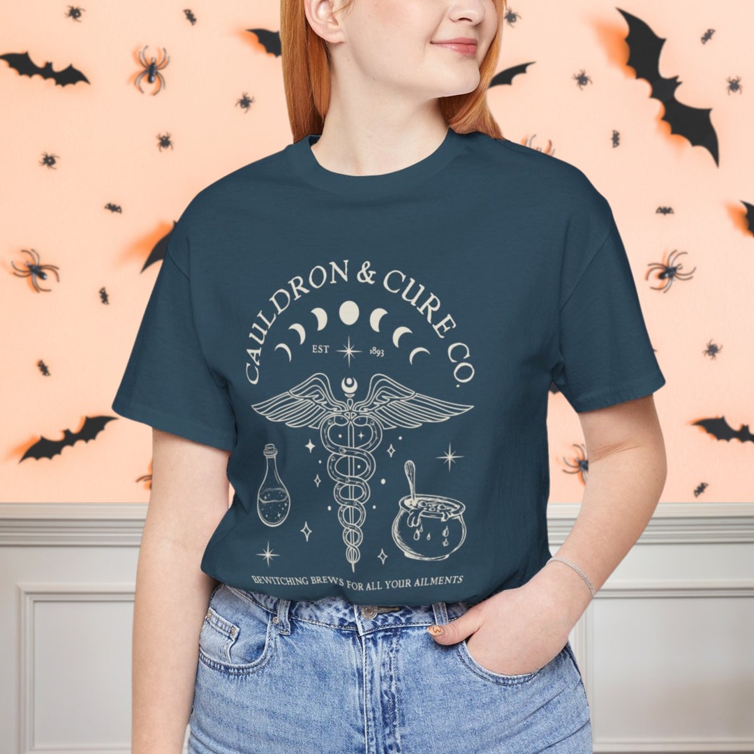 Vintage Apothecary Halloween Doctor Shirt, Caduceus Cauldron Physician ...