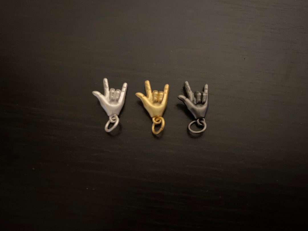 ASL "i Love You" Charm, Charms and Pendants, Sign Language Pendant, ILY ...