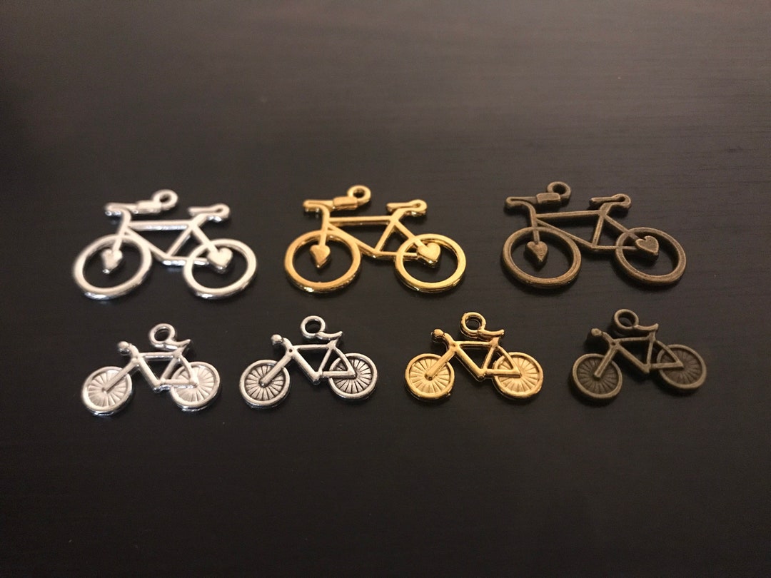 Bicycle Charm, Charms and Pendants, Bicycle Pendant, Bike Charm, Gold ...