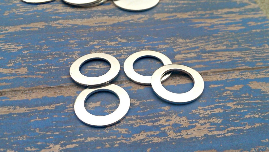 3/4 " Washer With 7/16 " Center Stamping Blank, Polished Aluminum Blank ...