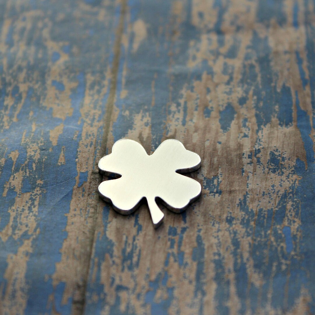1" 4 Leaf Clover HAND CUT Stamping Blank, Raw Aluminum Blank, Clover ...