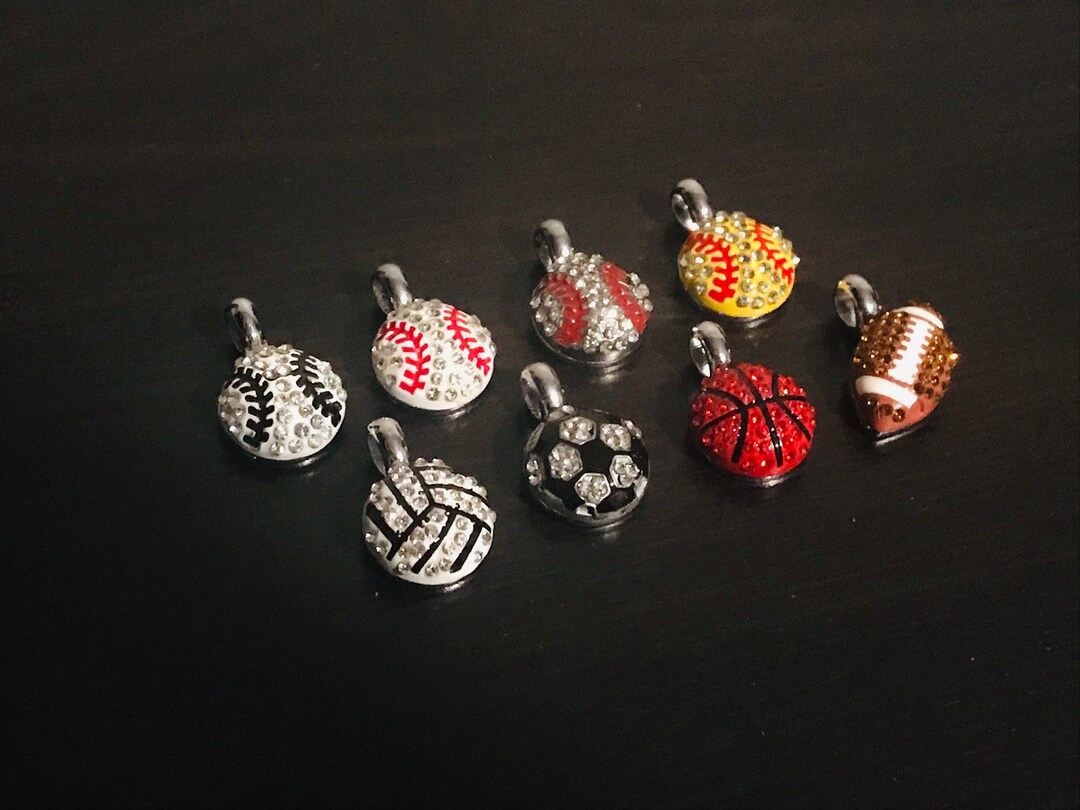 Rhinestone Sports Charm, Charms and Pendants, Sports Pendants, Baseball ...