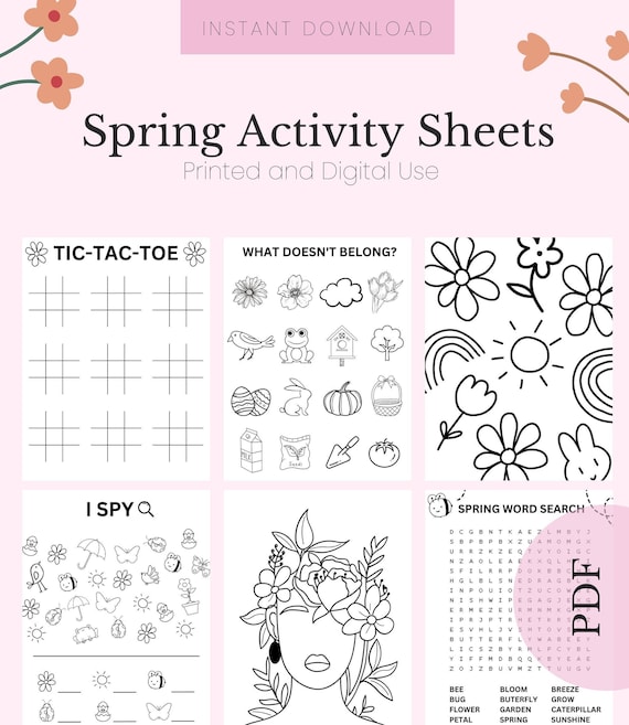 Spring Activity Sheets Free Printable Counting Spring Preschool