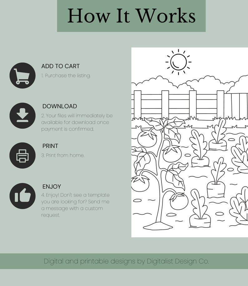 Garden Activity Sheets | Spring Coloring Pages | Instant Download ...