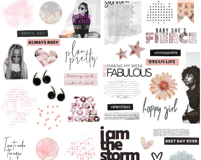 The Vision Board Collection by Luxbook, Goodnotes Stickers, Pink ...