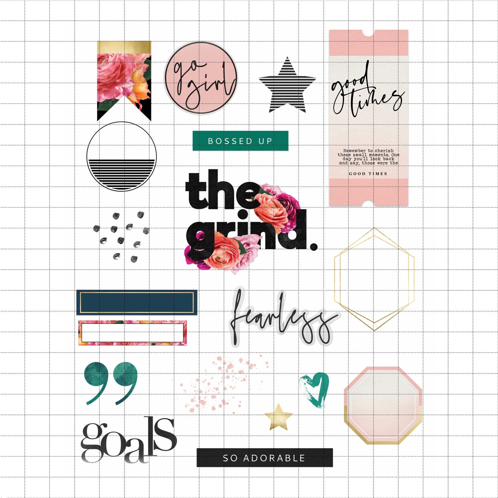 The Grind Collection by Luxbook, Digital Planner Stickers, Digital ...