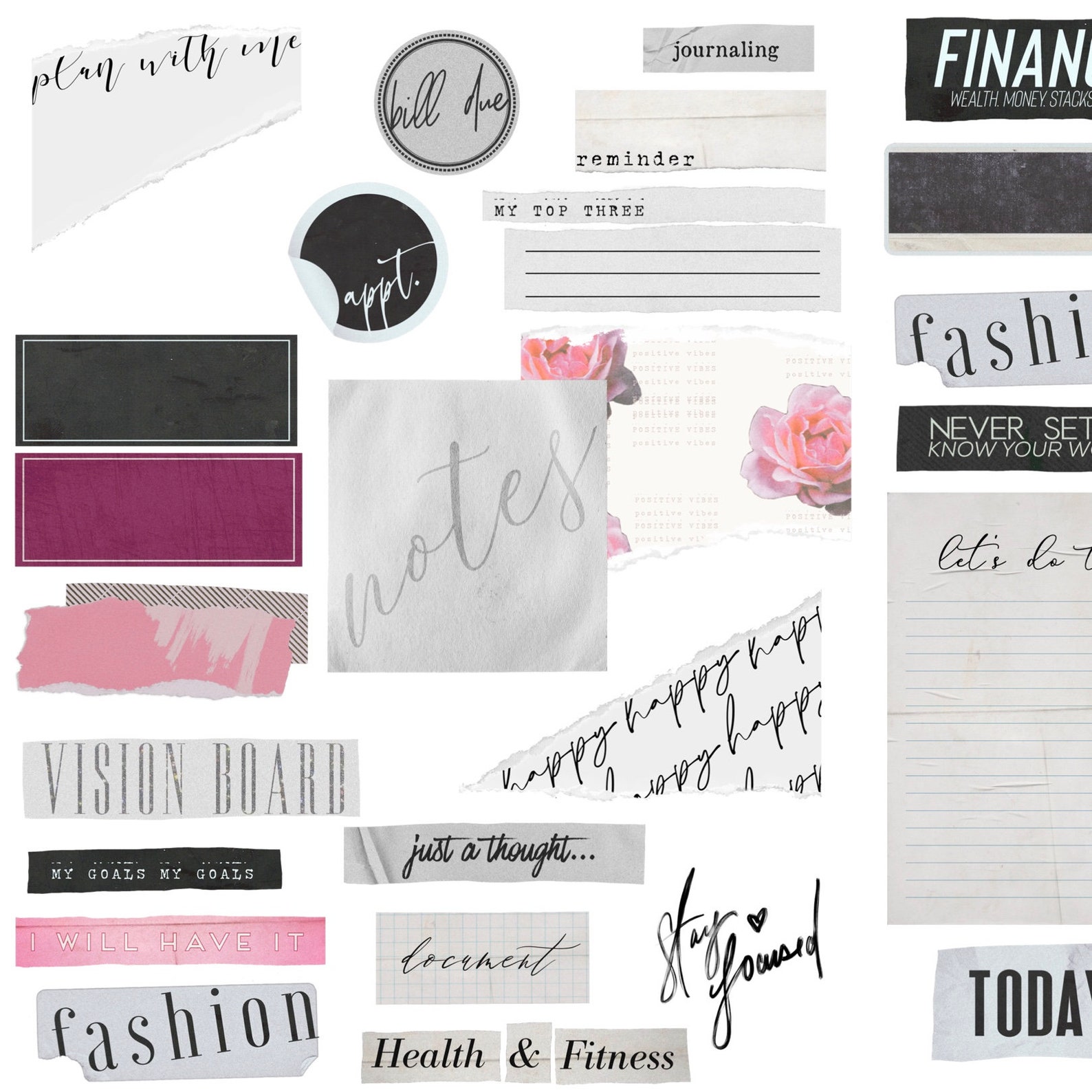 The Paper Chaser Collection by Luxbook, Digital Planner Stickers ...