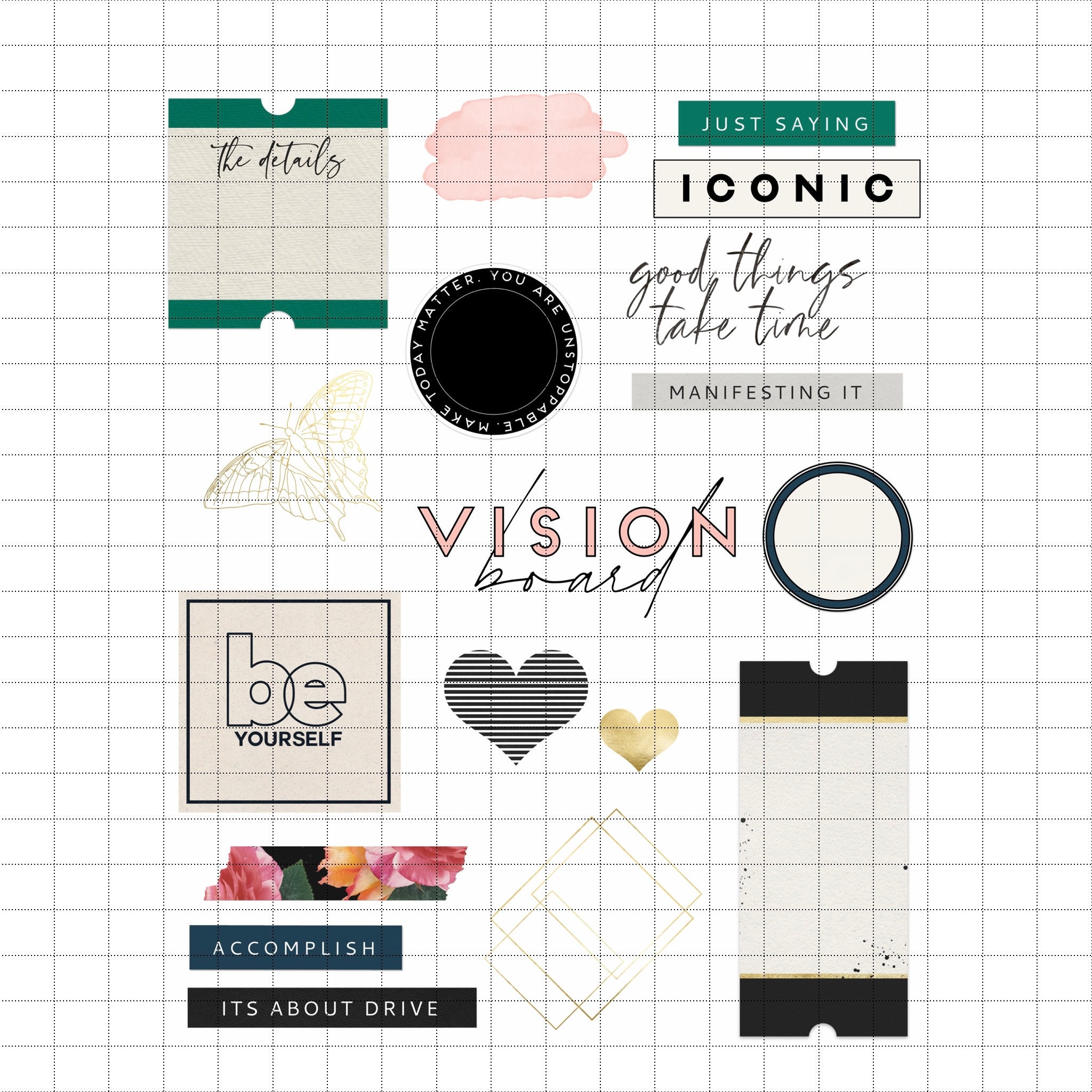 The Grind Collection by Luxbook, Digital Planner Stickers, Digital ...