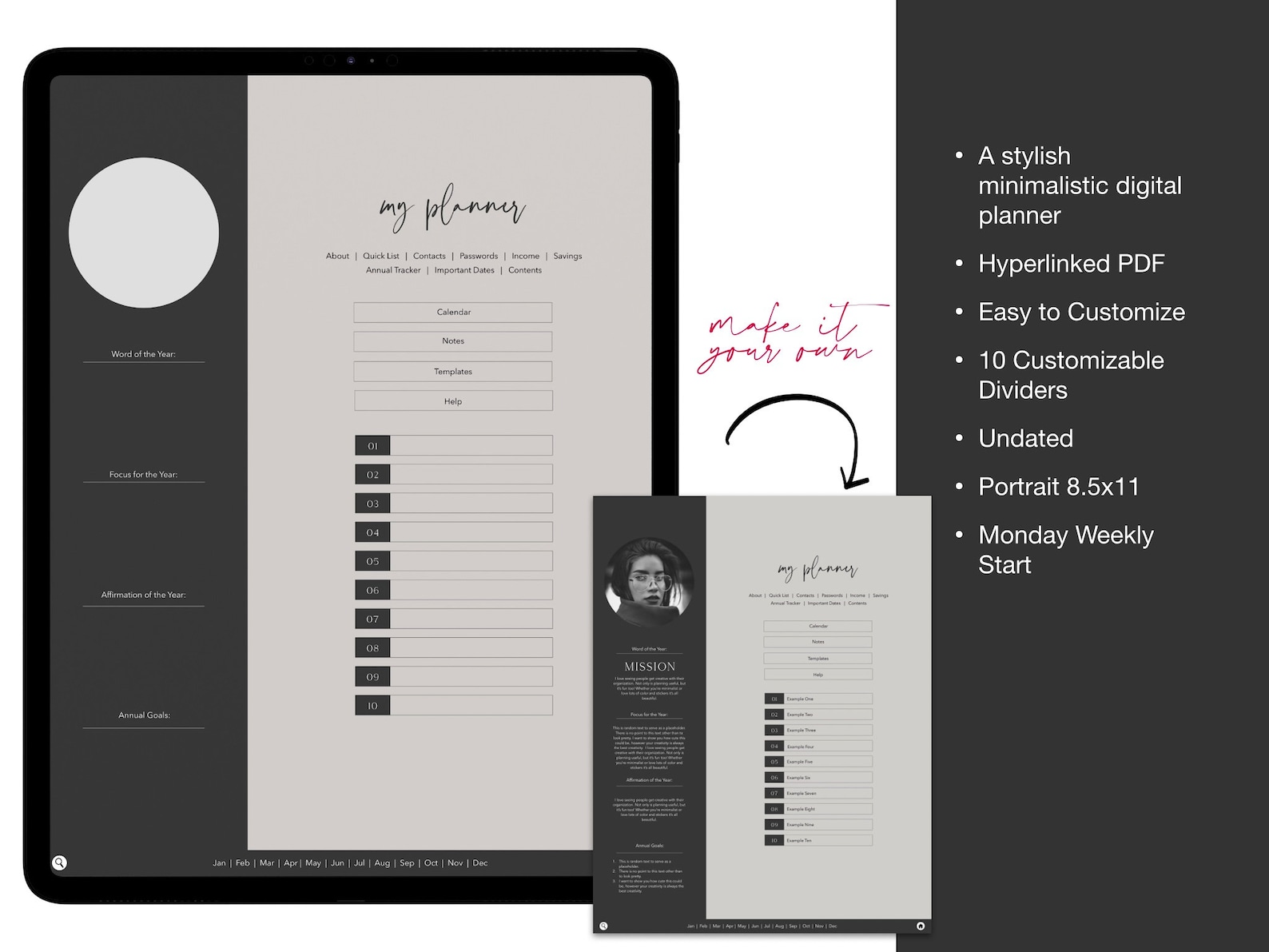 Hello Gorgeous Vol. 3 Digital Planner, Luxbook Planner, Aesthetic ...