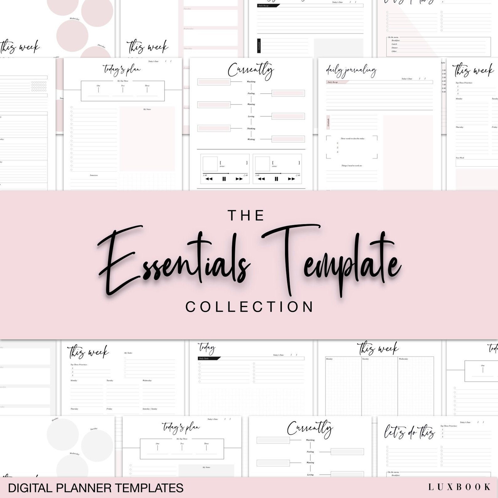 The Essentials Template Collection by Luxbook Digital Planner - Etsy