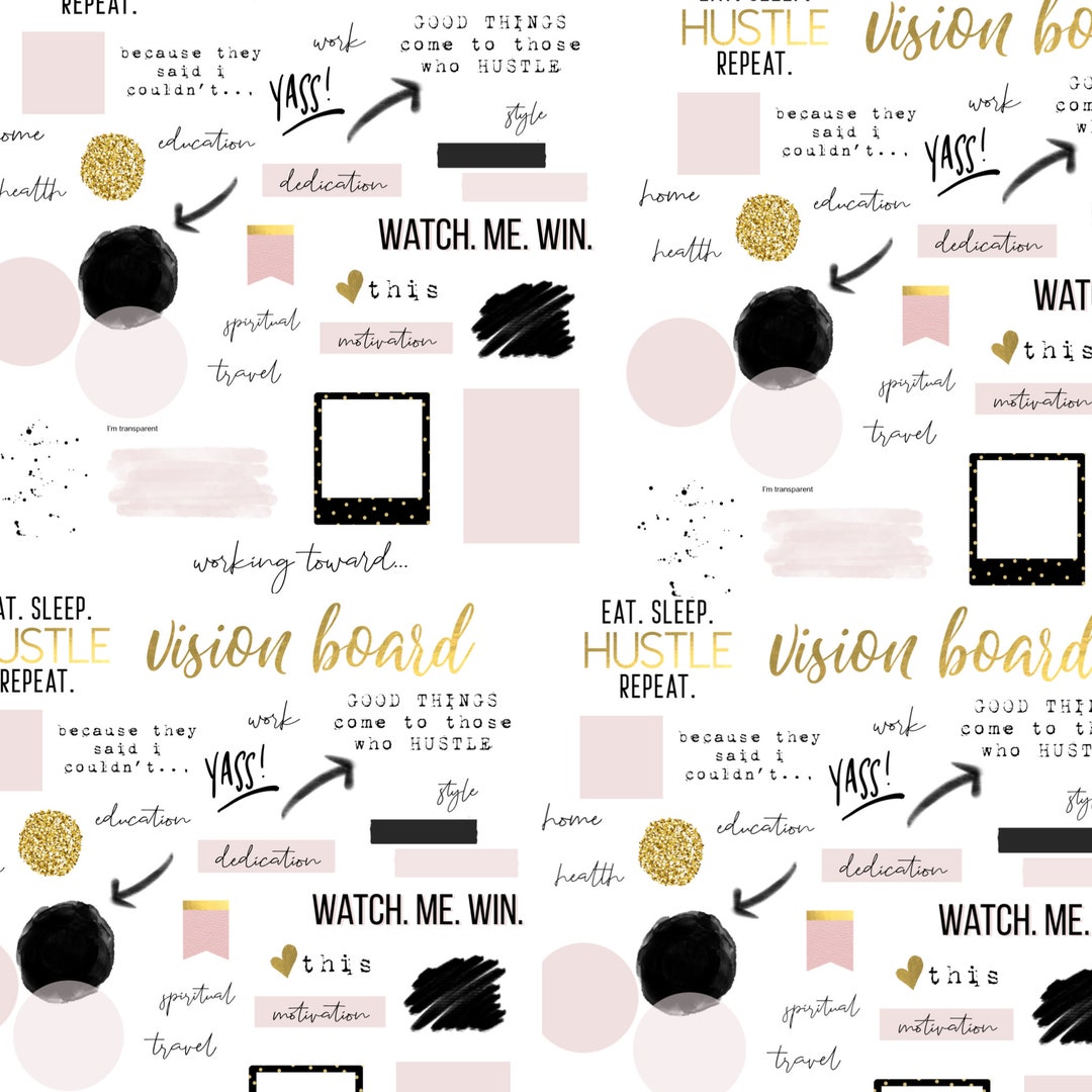 The Vision Board Collection by Luxbook, Goodnotes Stickers, Pink ...