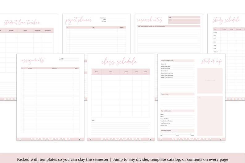 Pink Academic Notebook by Luxbook , Digital Notebook, Student Notebook ...